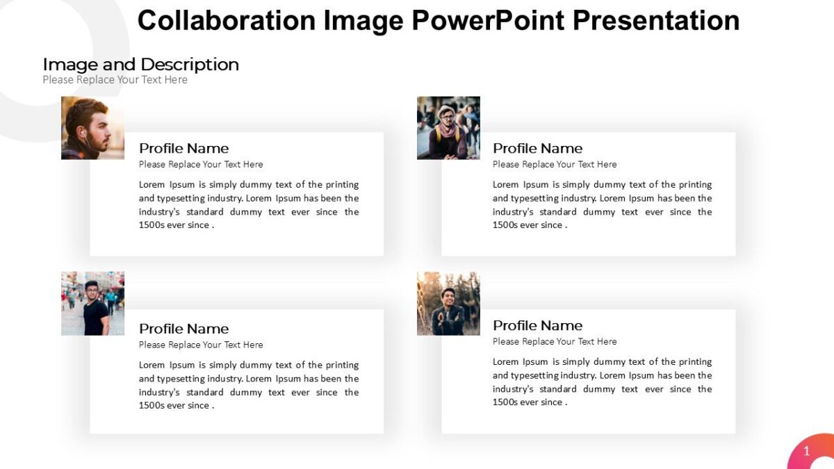Collaboration Image PowerPoint Presentation : 100% Editable PPTx