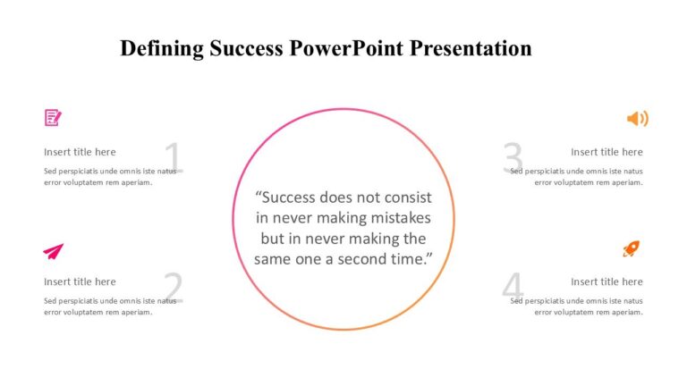Defining Success PowerPoint Presentation : 100% Editable PPTx
