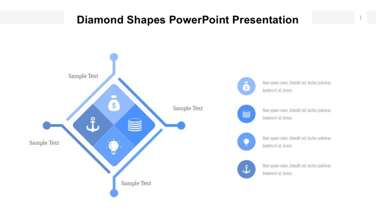 Diamond Shapes PowerPoint Presentation : 100% Editable PPTx