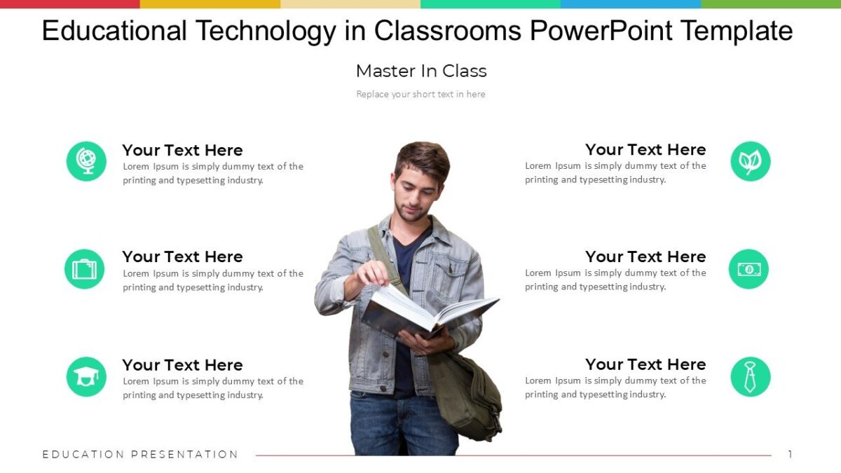 Educational Technology in Classrooms PowerPoint Template : 100% ...