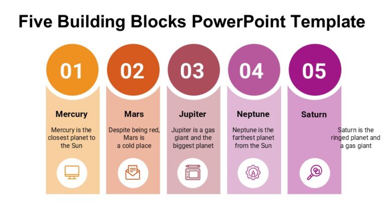 Five Building Blocks PowerPoint Template - PPTUniverse