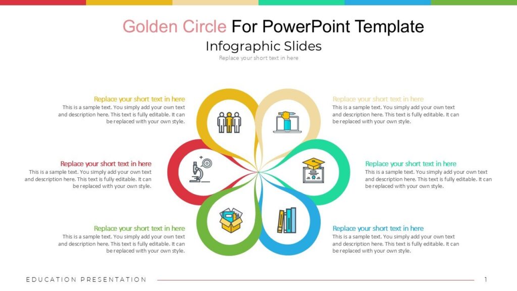 Golden Circle For PowerPoint Template : 100% Editable PPTx