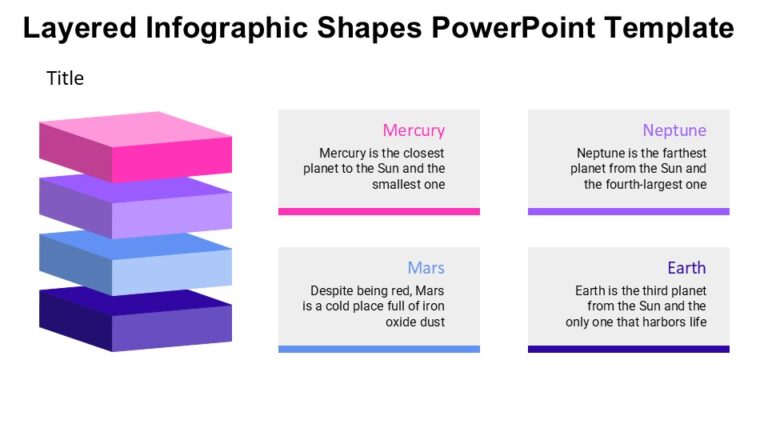 Layered Infographic Shapes PowerPoint Template - PPTUniverse