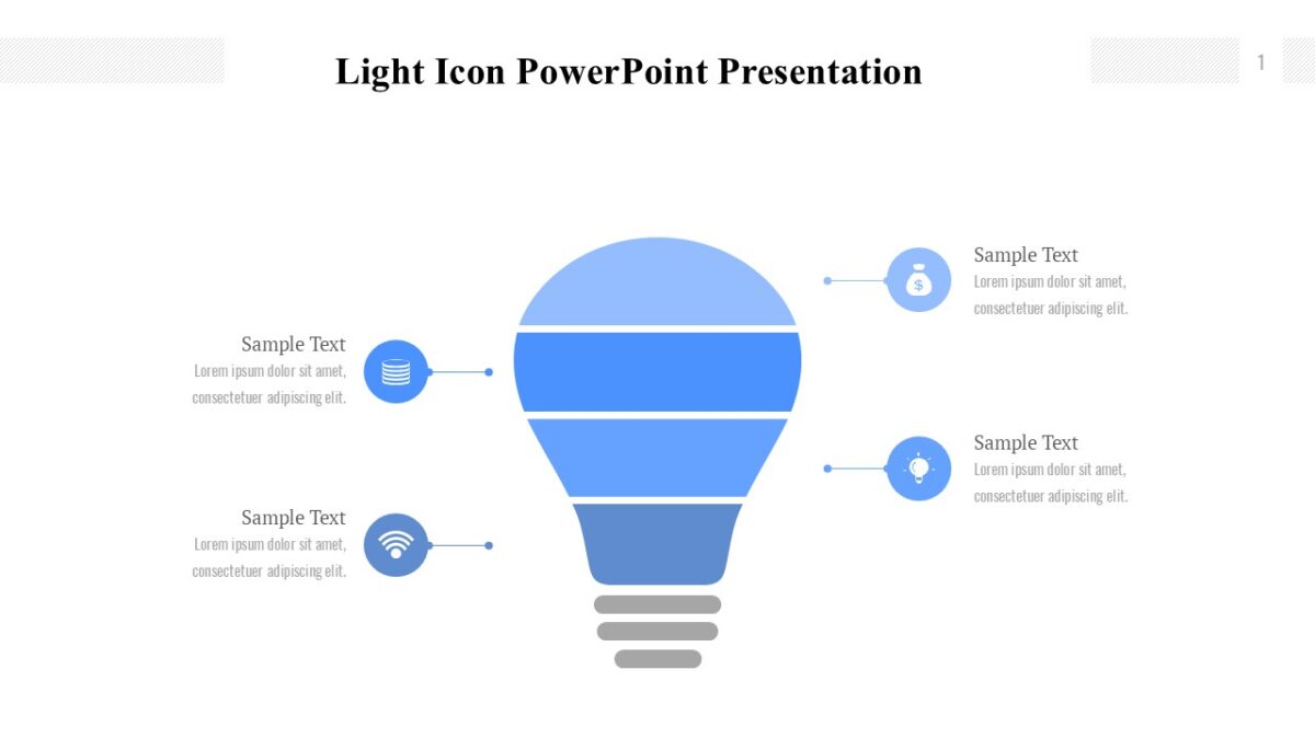 Light Icon PowerPoint Presentation : 100% Editable PPTx