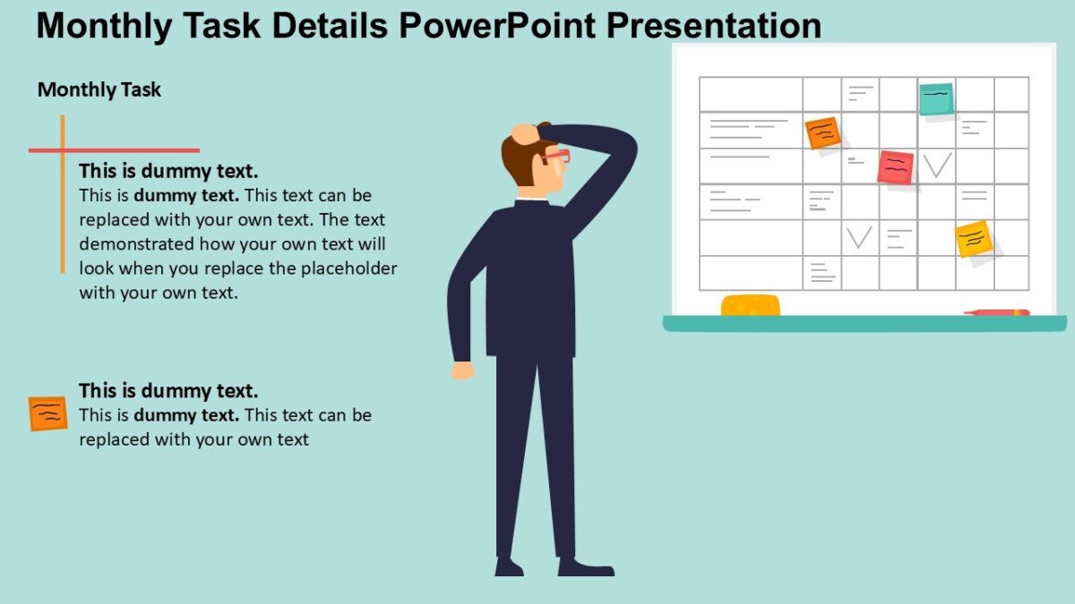Monthly Task Details PowerPoint Presentation - PPTUniverse