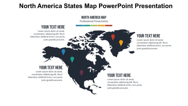 North America States Map PowerPoint Presentation : 100% Editable PPTx
