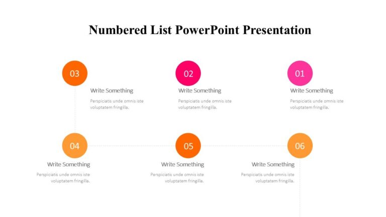 Numbered List PowerPoint Presentation : 100% Editable PPTx