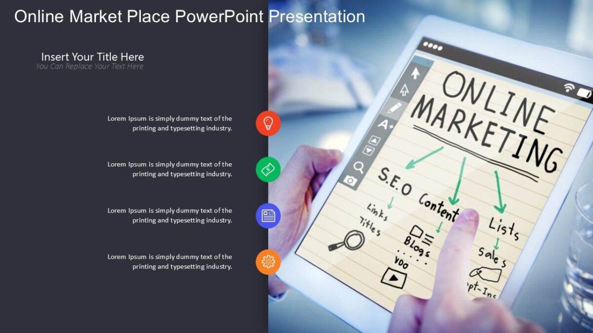 Online Market Place PowerPoint Presentation : 100% Editable PPTx