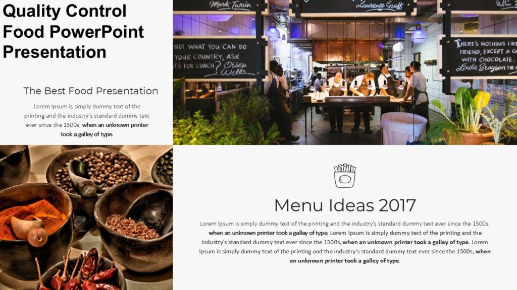 Quality Control Food PowerPoint Presentation : 100% Editable PPTx