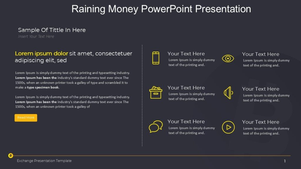 Raining Money PowerPoint Presentation : 100% Editable PPTx