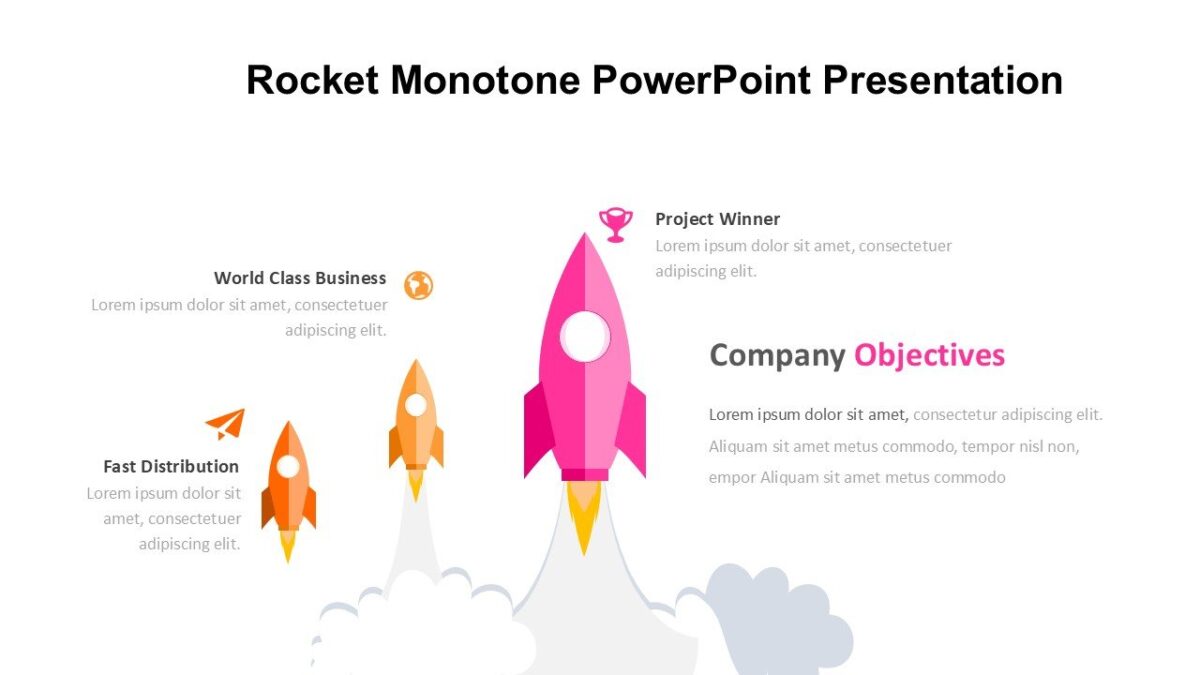 Rocket Monotone PowerPoint Presentation - PPTUniverse