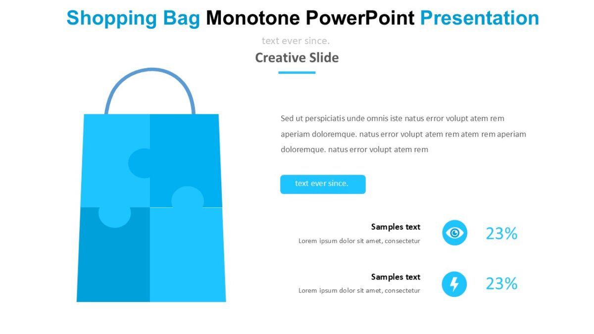 Shopping Bag Monotone PowerPoint Presentation : 100% Editable PPTx