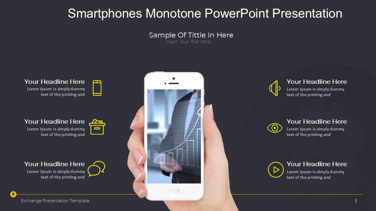 Smartphones Monotone PowerPoint Presentation - PPTUniverse