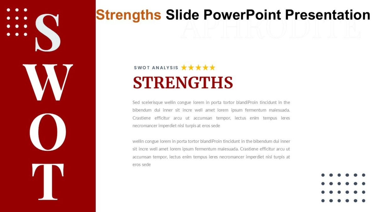 Strengths Slide PowerPoint Presentation : 100% Editable PPTx