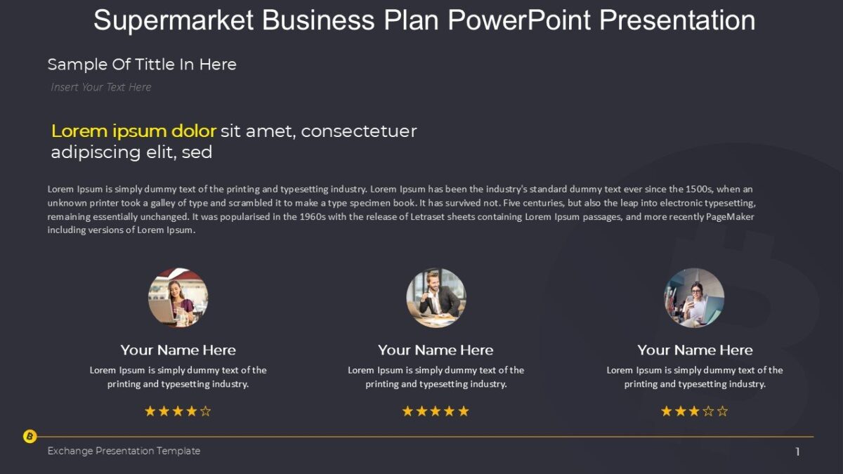 Supermarket Business Plan PowerPoint Presentation - PPTUniverse