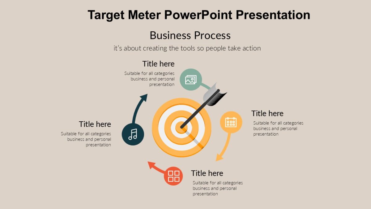 Target Meter PowerPoint Presentation : 100% Editable PPTx