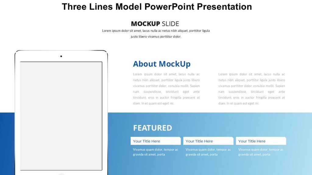 Three Lines Model PowerPoint Presentation : 100% Editable PPTx