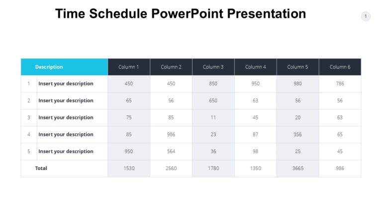 Time Schedule PowerPoint Presentation - PPTUniverse