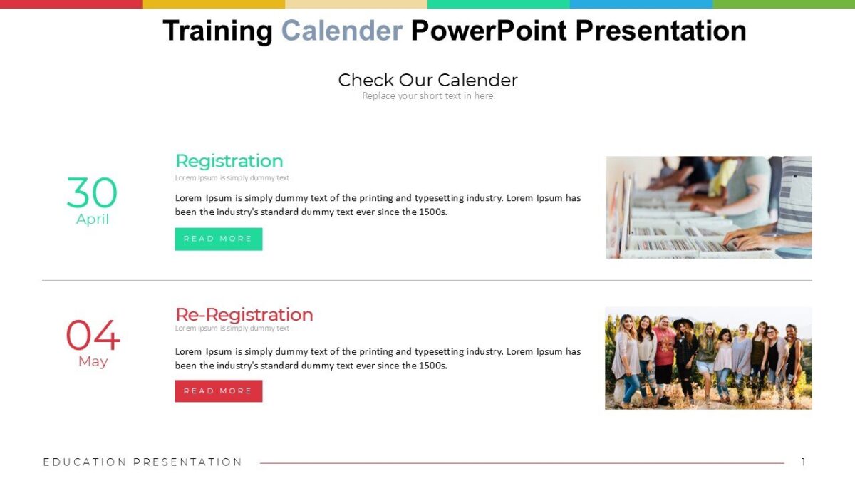 Training Calender PowerPoint Presentation : 100% Editable PPTx