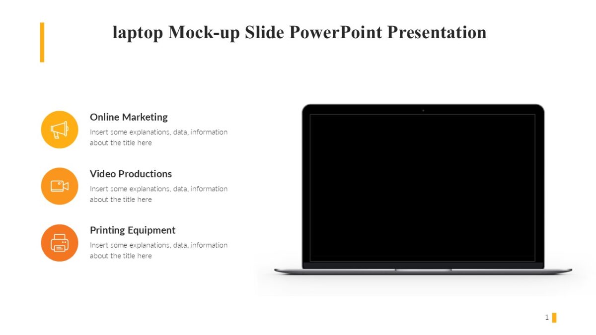 laptop Mock up Slide PowerPoint Presentation : 100% Editable PPTx