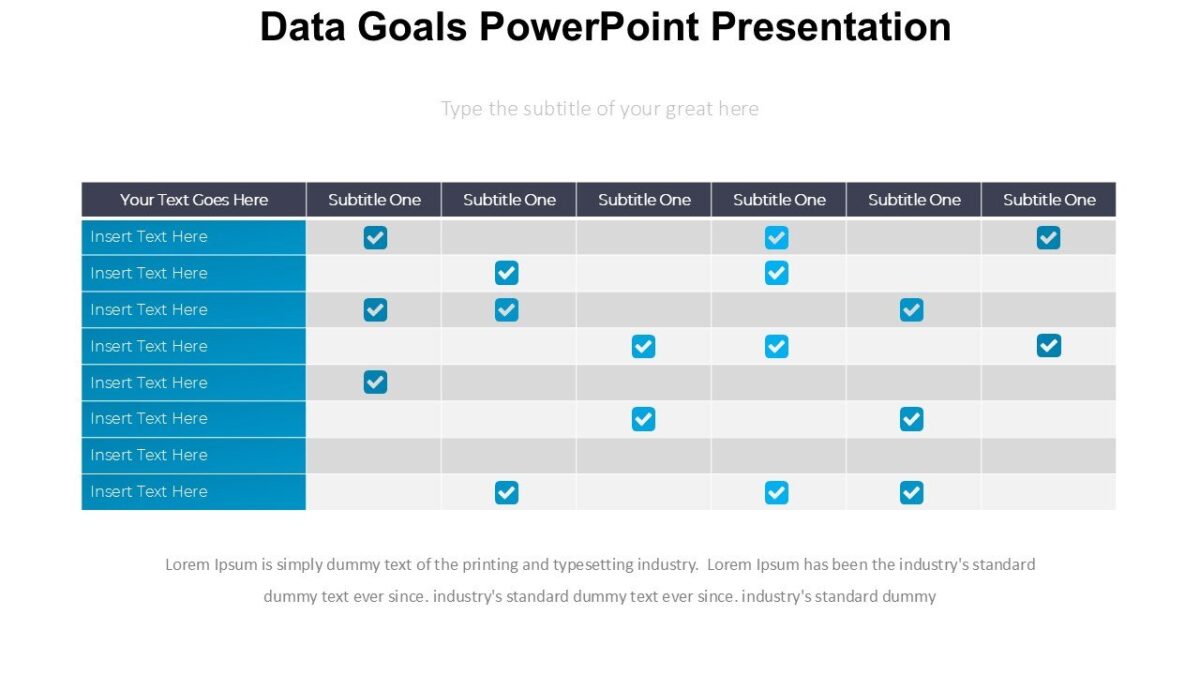 Data Goals PowerPoint Presentation - PPTUniverse