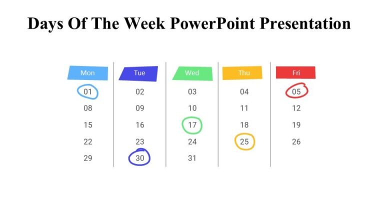 Days Of The Week PowerPoint Presentation : 100% Editable PPTx