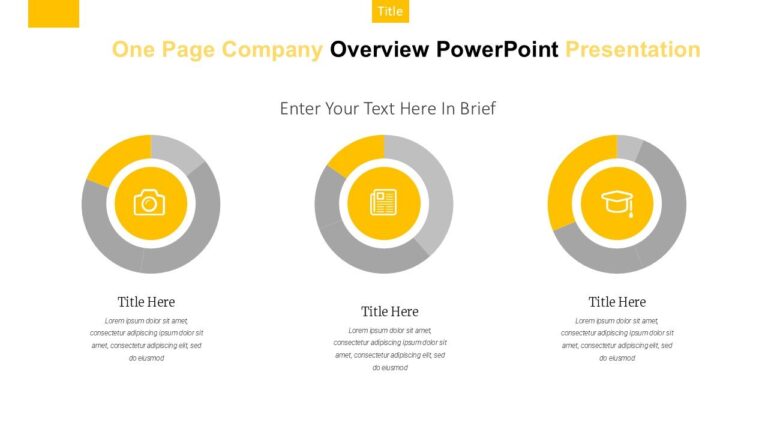 One Page Company Overview PowerPoint Presentation : 100% Editable PPTx