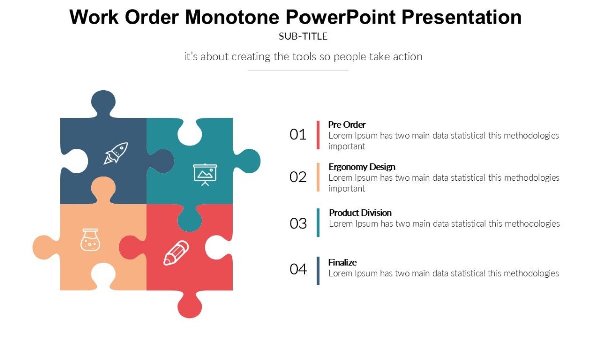 Work Order Monotone PowerPoint Presentation - PPTUniverse