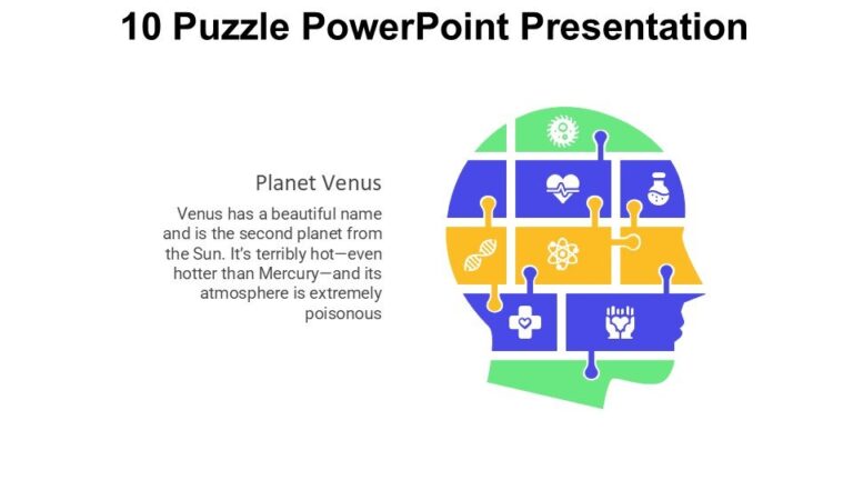 10 Puzzle PowerPoint Presentation : 100% Editable PPTx