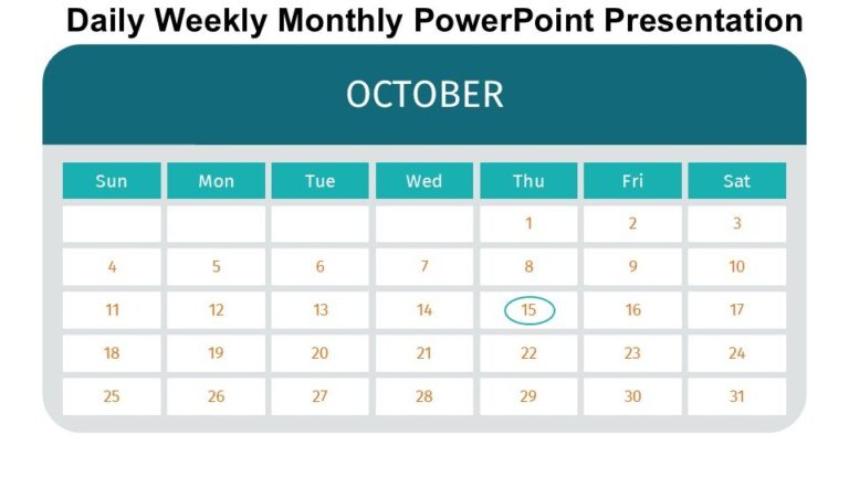 Daily Weekly Monthly PowerPoint Presentation : 100% Editable PPTx