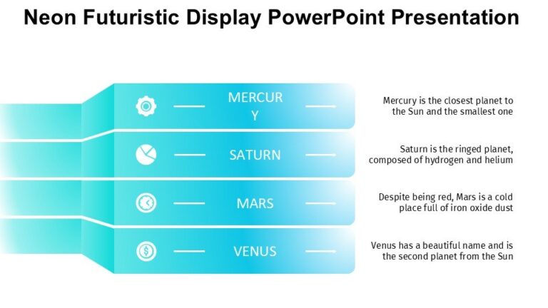 Neon Futuristic Display PowerPoint Presentation : 100% Editable PPTx