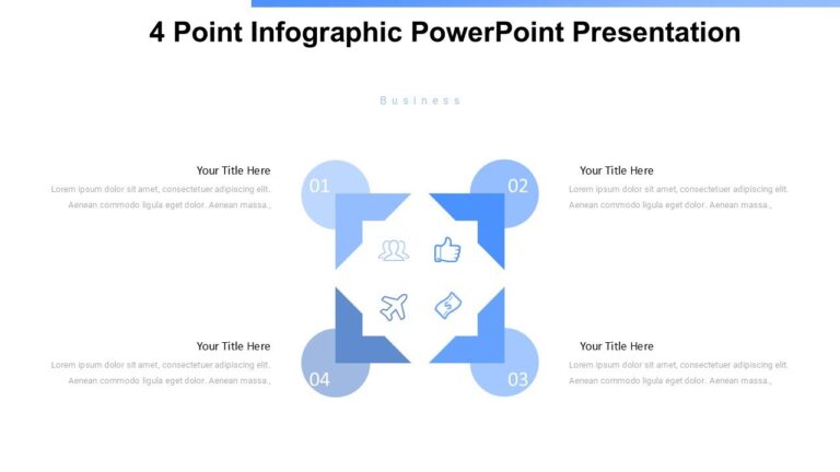 4 Point Infographic PowerPoint Presentation : 100% Editable PPTx