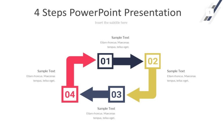 4 Steps PowerPoint Presentation : 100% Editable PPTx