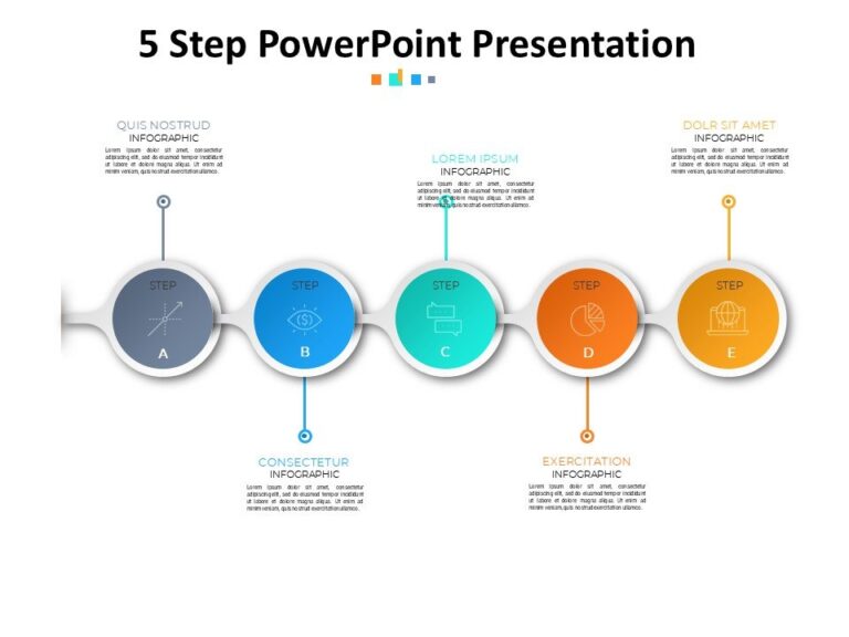 5 Step PowerPoint Presentation : 100% Editable PPTx