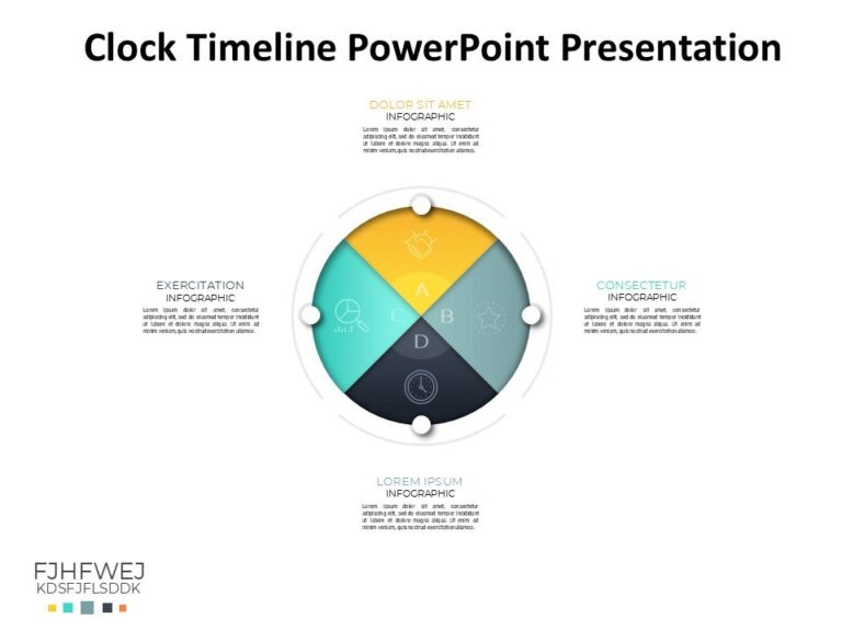 Clock Timeline PowerPoint Presentation : 100% Editable PPTx