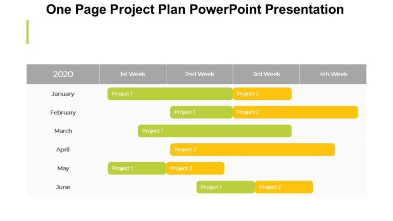 One Page Project Plan PowerPoint Presentation : 100% Editable PPTx