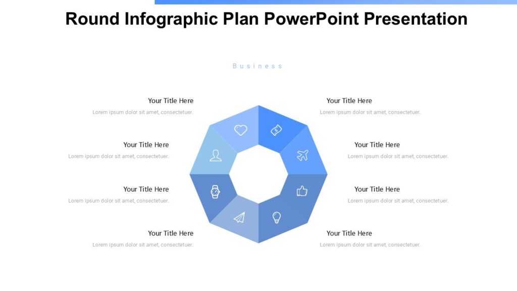 Round Infographic Plan PowerPoint Presentation : 100% Editable PPTx