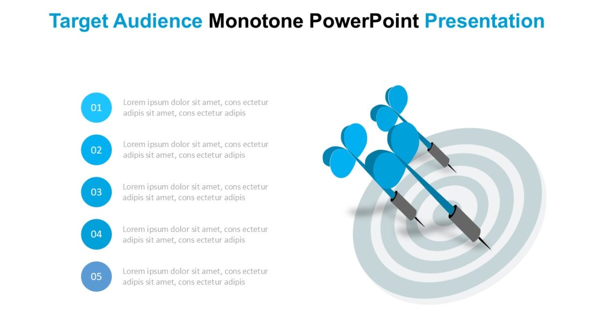 Target Audience Monotone PowerPoint Presentation : 100% Editable PPTx