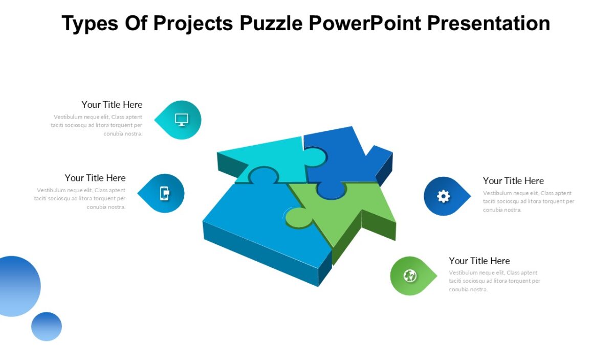 Types Of Projects Puzzle PowerPoint Presentation : 100% Editable PPTx