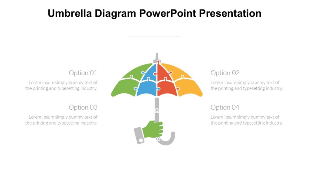 Umbrella Diagram PowerPoint Presentation : 100% Editable PPTx