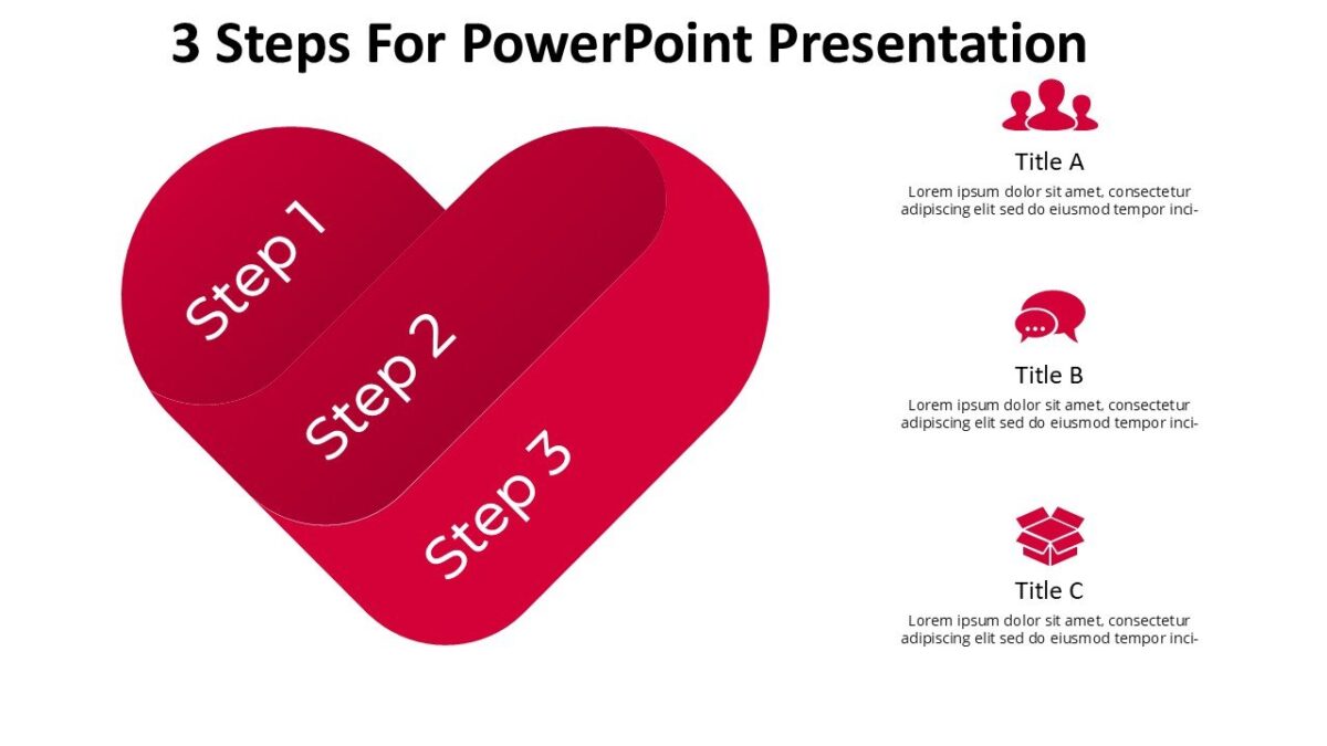 3 Steps For PowerPoint Presentation : 100% Editable PPTx