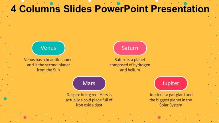 4 Columns Slides PowerPoint Presentation - PPTUniverse