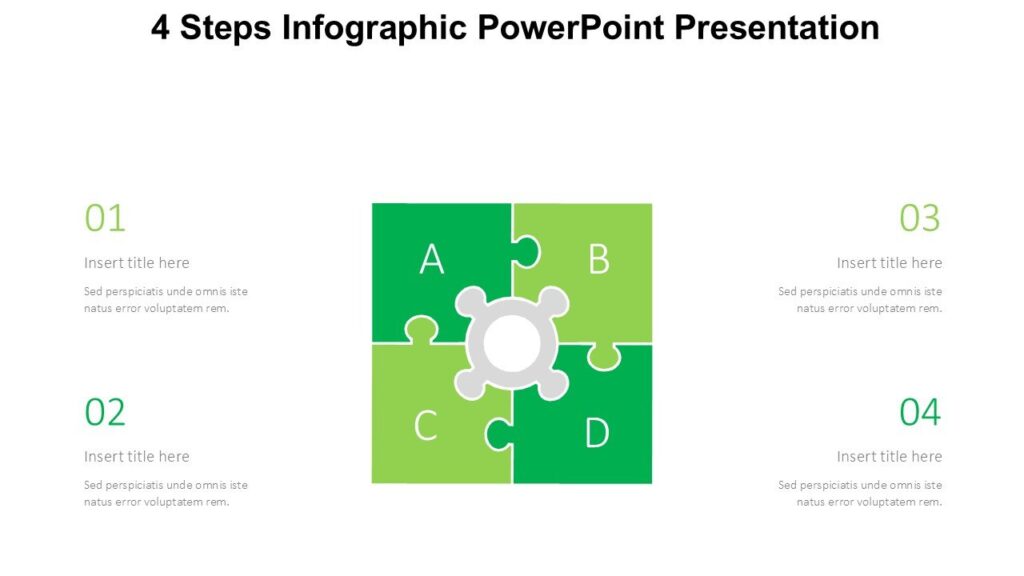 4 Steps Infographic PowerPoint Presentation : 100% Editable PPTx
