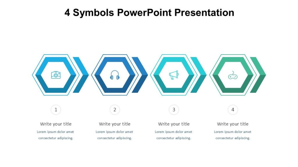 4 Symbols PowerPoint Presentation : 100% Editable PPTx