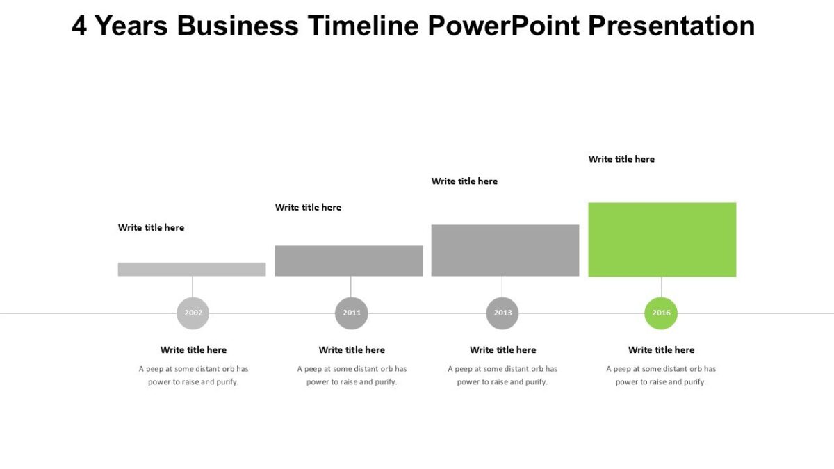 4 Years Business Timeline PowerPoint Presentation : 100% Editable PPTx