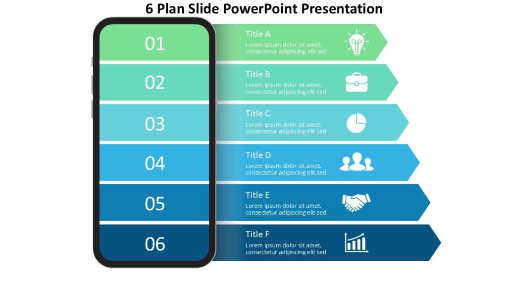 6 Plan Slide PowerPoint Presentation : 100% Editable PPTx