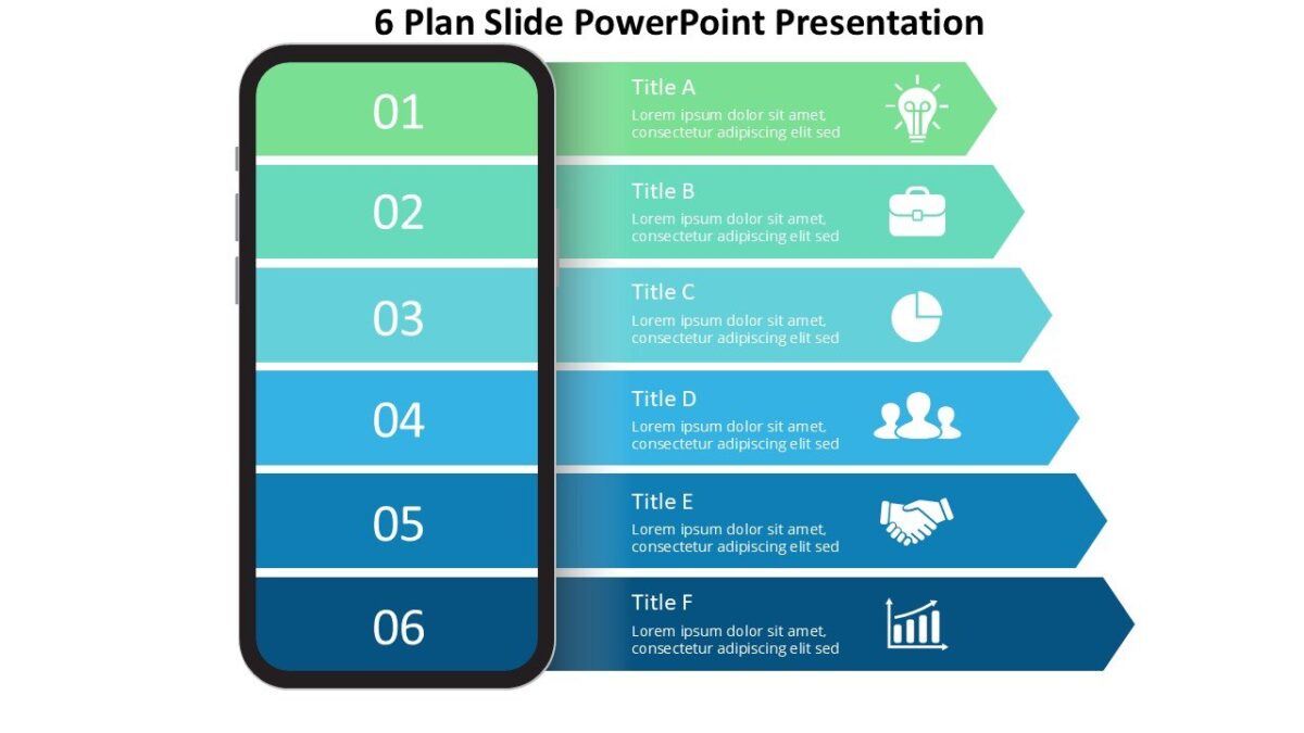 6 Plan Slide PowerPoint Presentation : 100% Editable PPTx