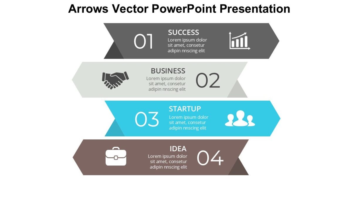 Arrows Vector PowerPoint Presentation : 100% Editable PPTx