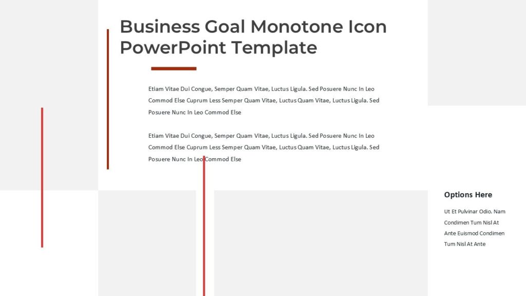 Business Goal Monotone Icon PowerPoint Template : 100% Editable PPTx
