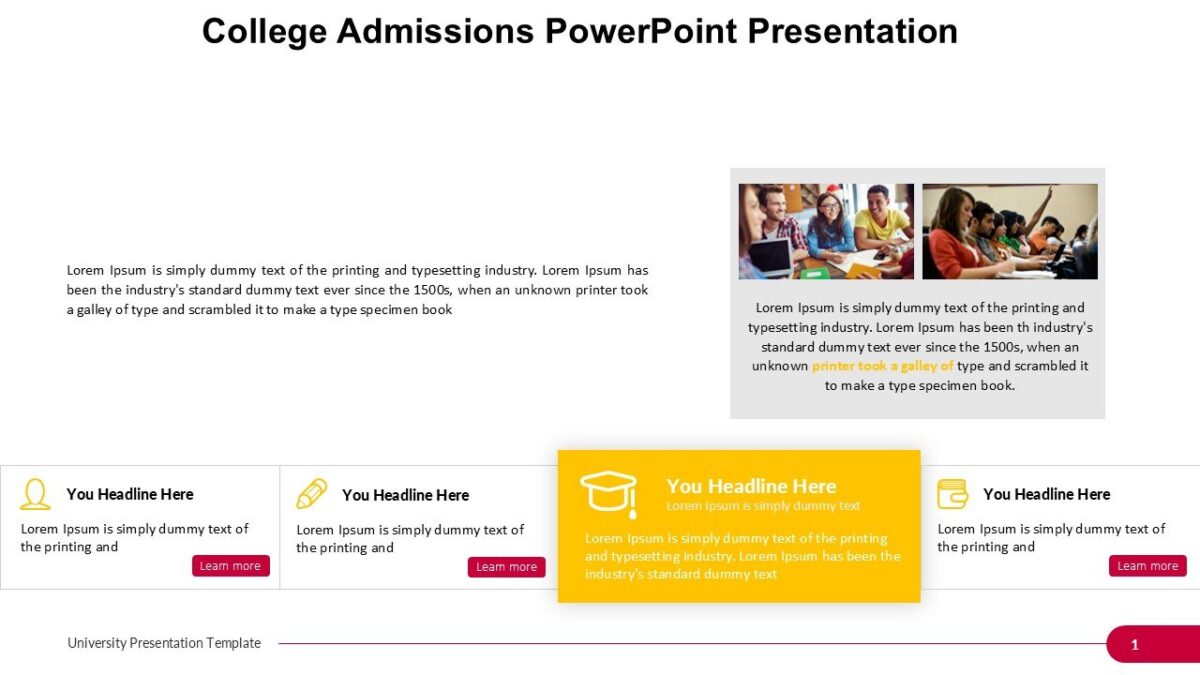 College Admissions PowerPoint Presentation : 100% Editable PPTx